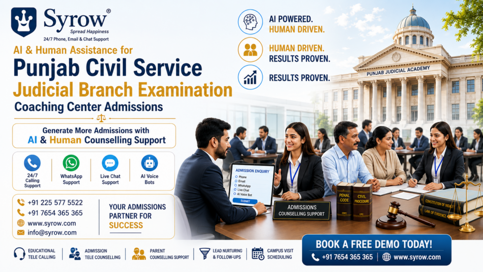 Punjab Judicial Coaching Admissions with Syrow AI & Human